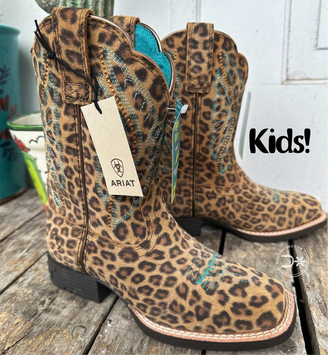Leopard Primetime Ariat Boots ~ Kids – Heels N Spurs